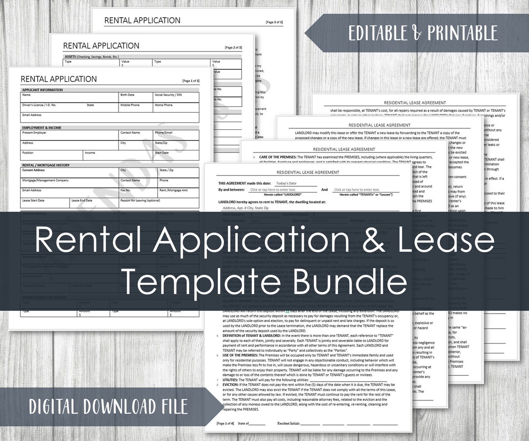 Rental Application Forms & Residential Lease Templates | Tenant ...