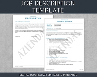 Job Description Template, Job Description Form, Company Job Summary ...