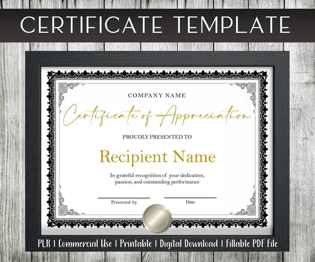 Certificate Template of Appreciation | Achievement | Volunteer | Thank ...
