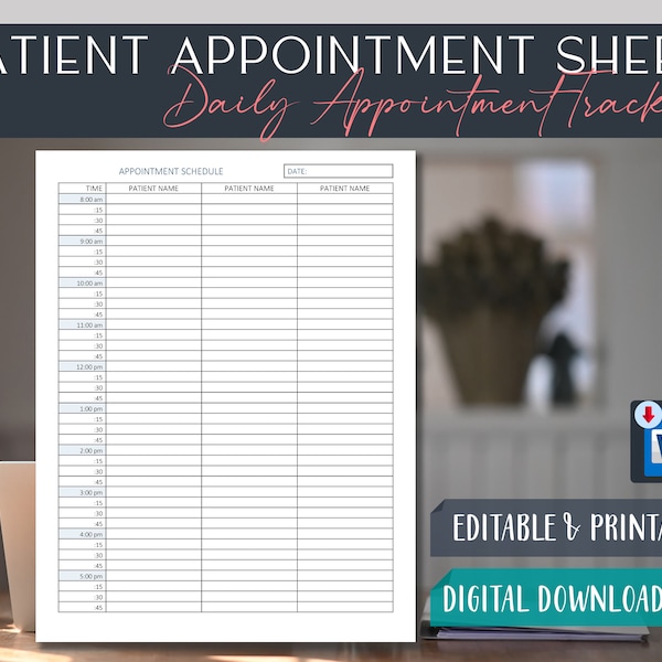 Patient Appointment Template - Etsy