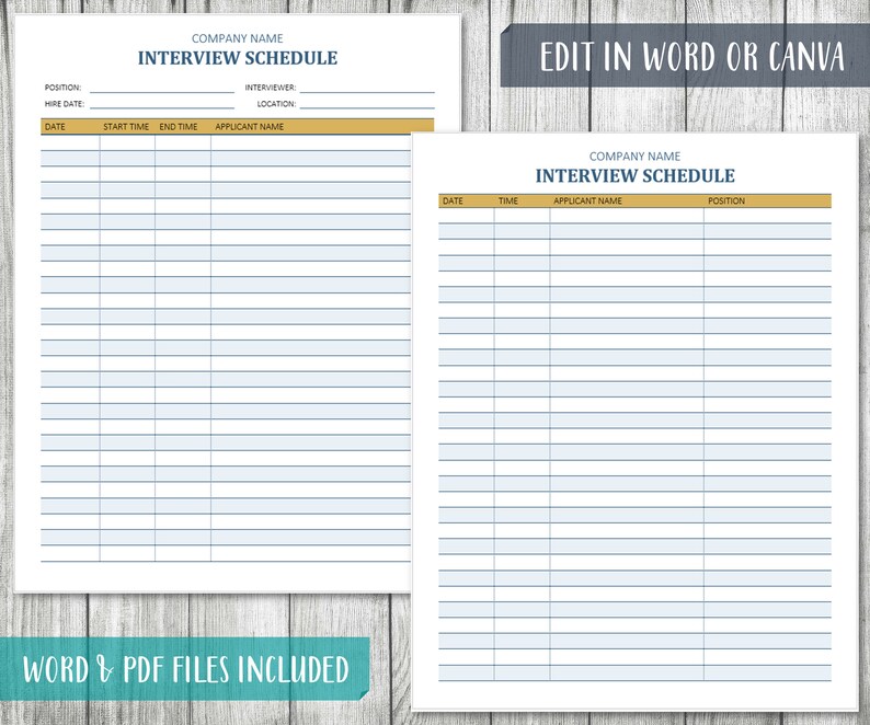 Employee Interview Schedule Tracker Templates | Interview Schedule ...