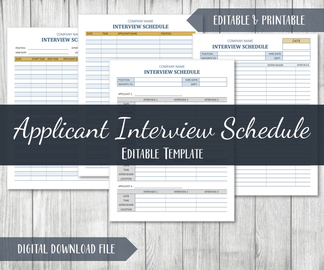 Employee Interview Schedule Tracker Templates | Interview Schedule ...