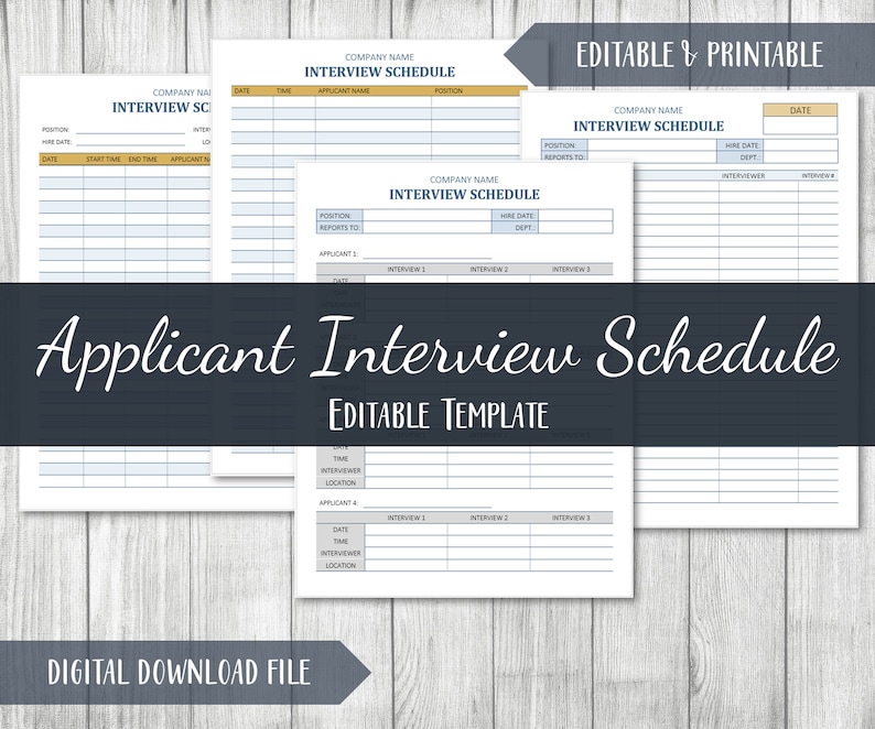 Employee Interview Schedule Tracker Templates | Interview Schedule ...