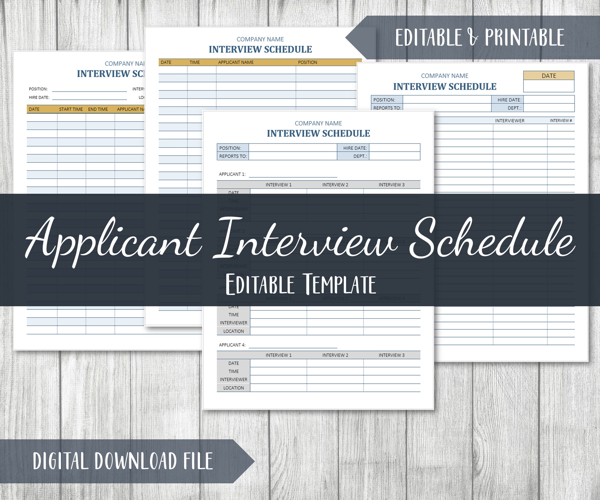 Employee Interview Schedule Tracker Templates | Interview Schedule ...