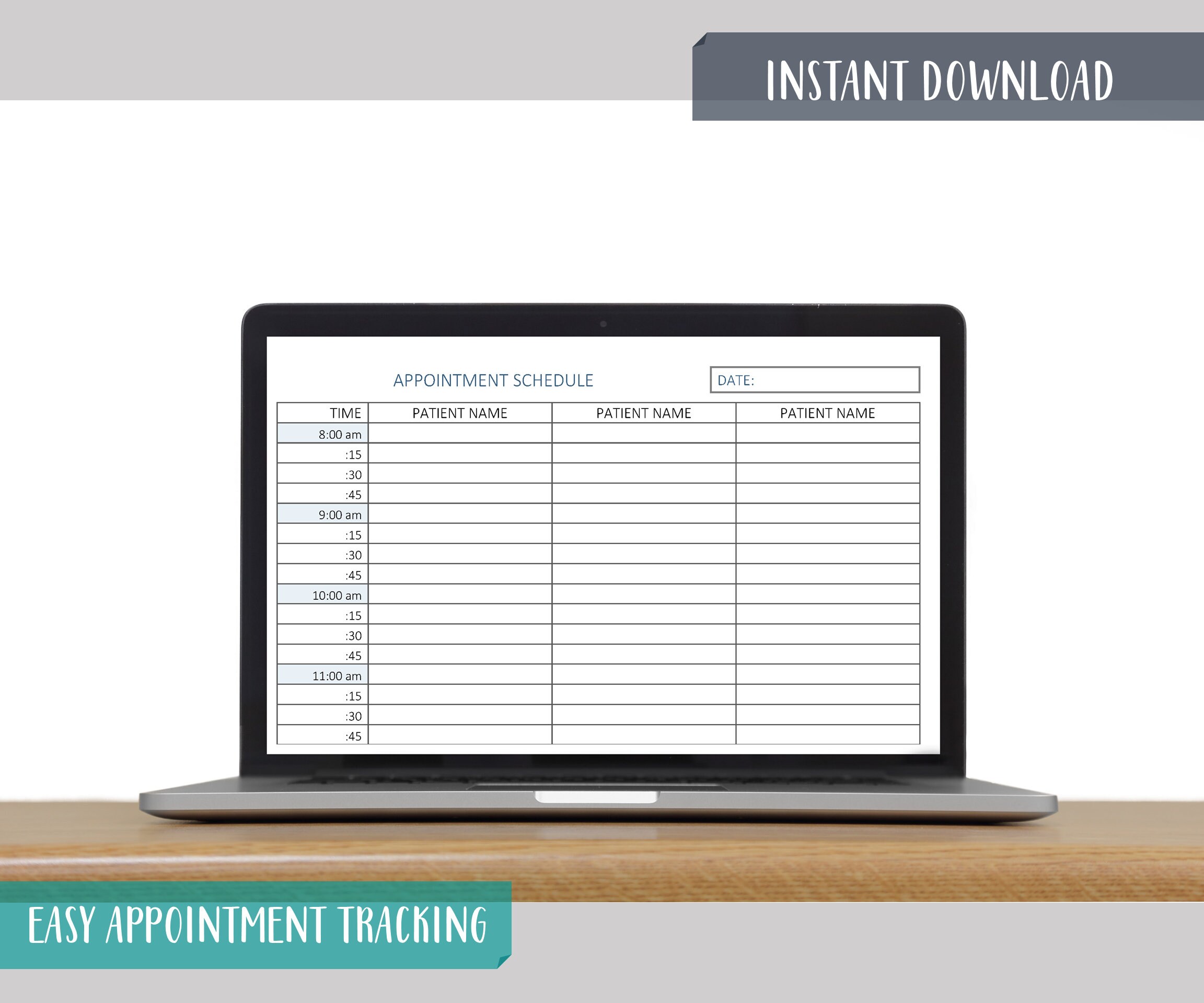 Patient Appointment Sheet | Daily Appointment Schedule Tracking ...