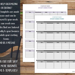 Staff Directory Template: Company Personnel Contact List (microsoft ...