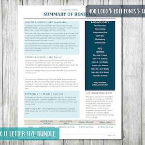 Employee Benefits Flyer Template: HR Resources (digital Download) - Etsy