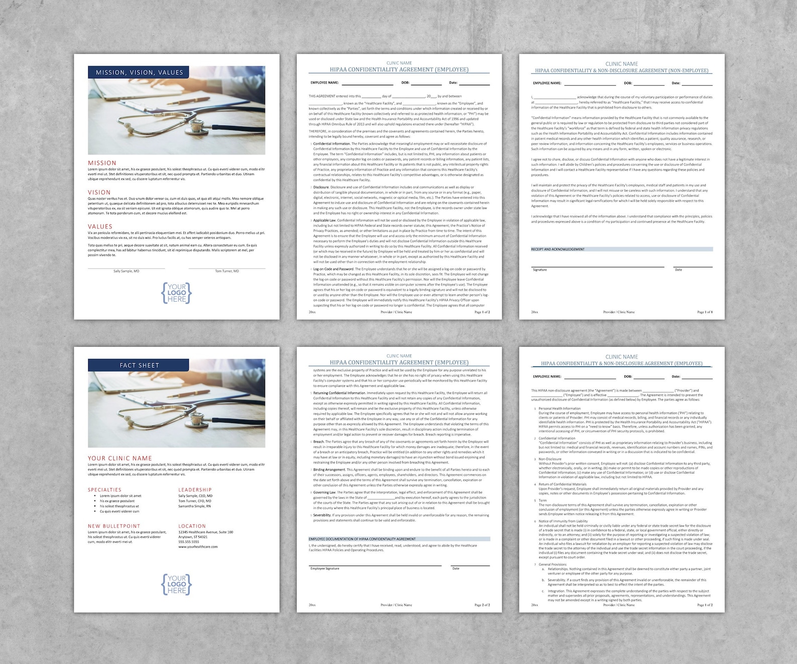 Medical Patient Intake Forms Bundle: Healthcare Templates (english ...