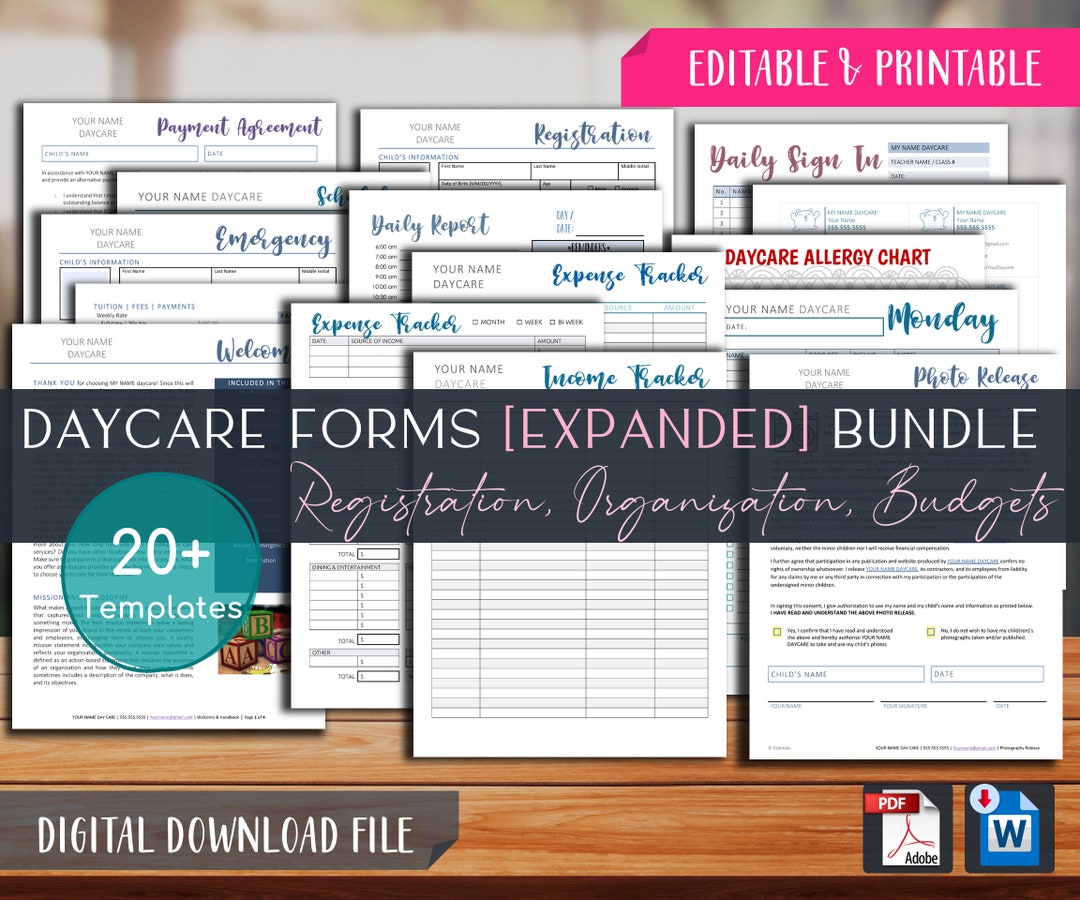 Daycare Enrollment Forms | Welcome & Handbook | Policies | Daily Report ...