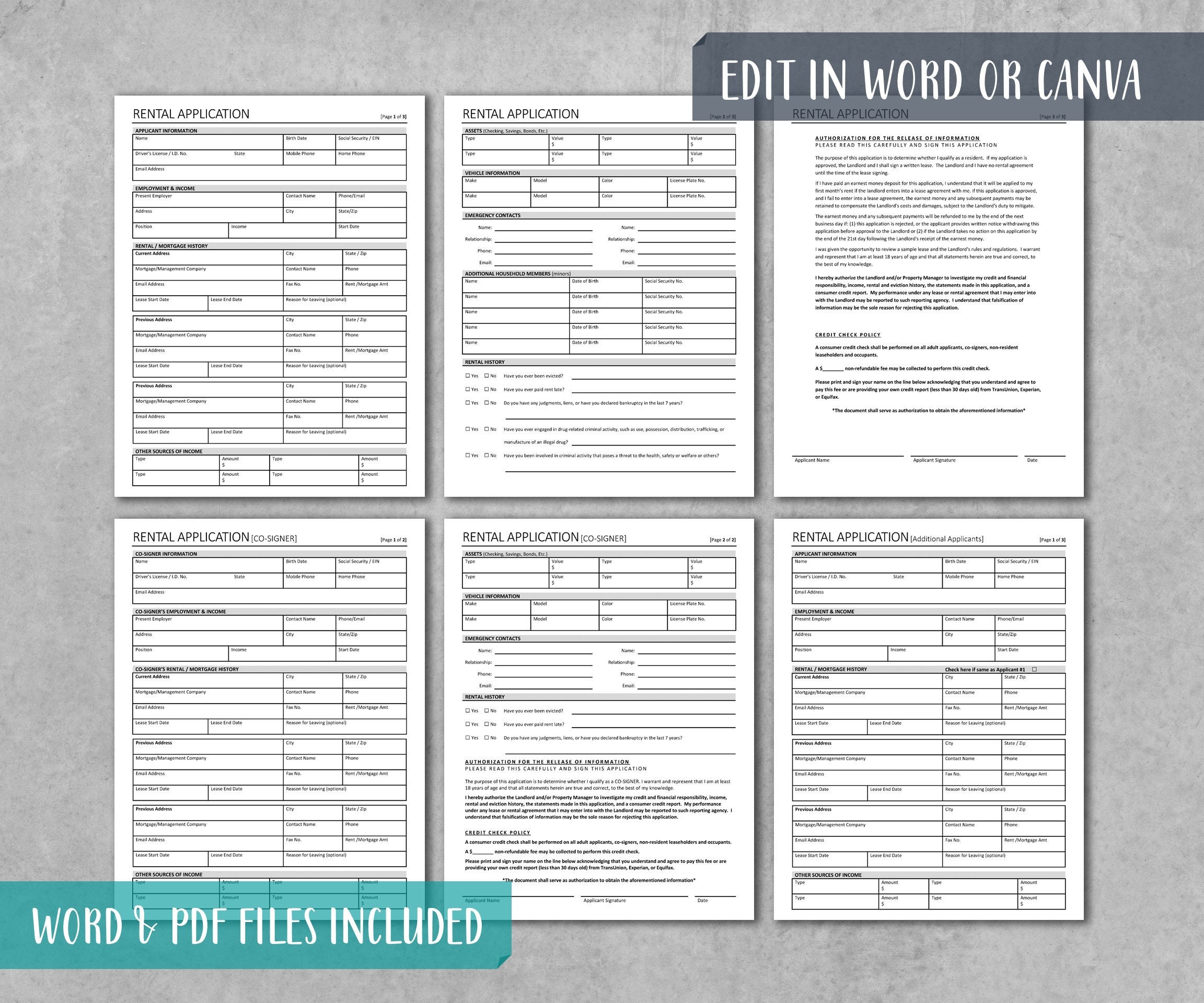 Landlord Rental Templates Bundle: 15+ Property Management Forms (word ...
