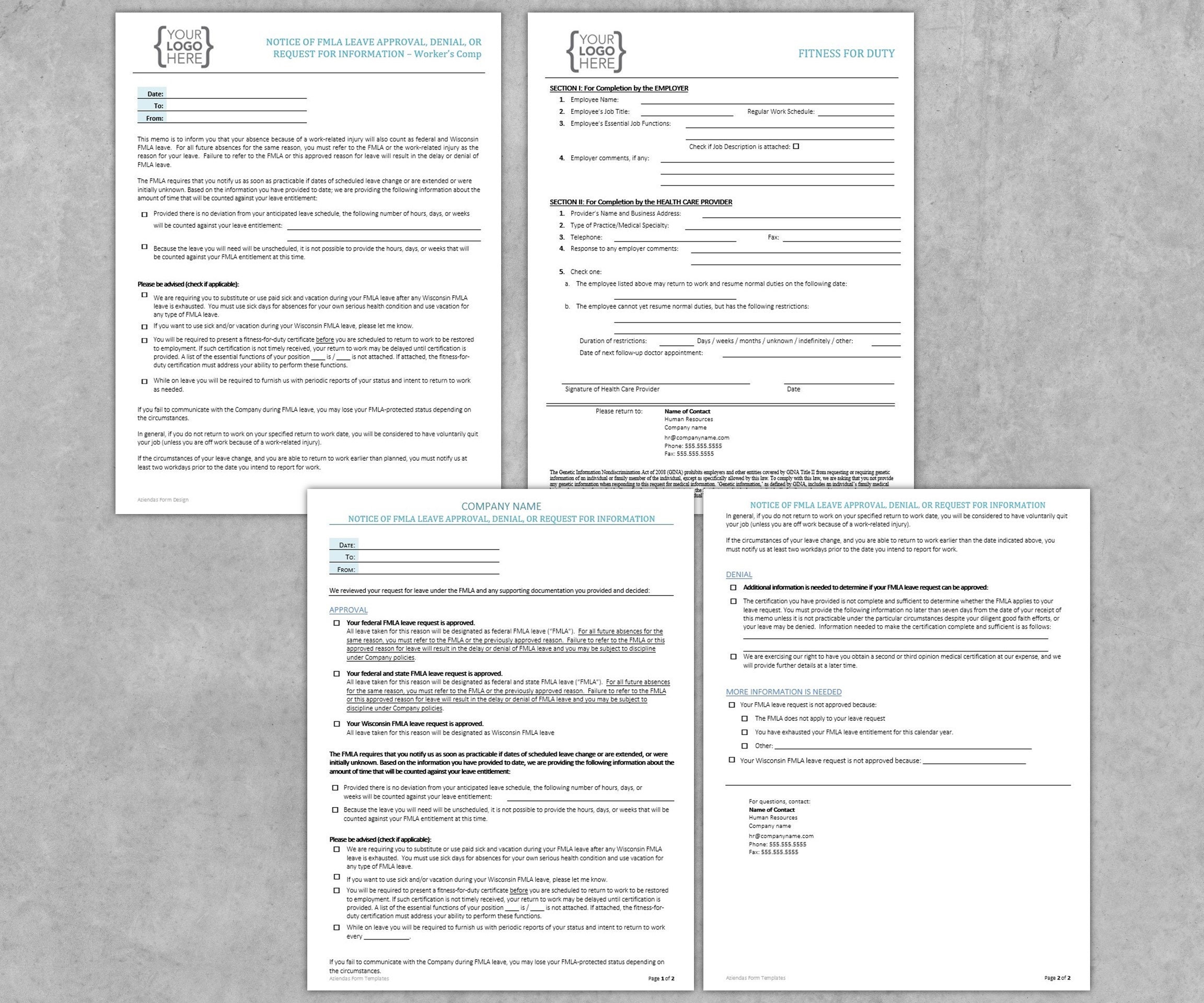 FMLA Form Templates Bundle: 9 HR Forms (word) (digital Download) - Etsy