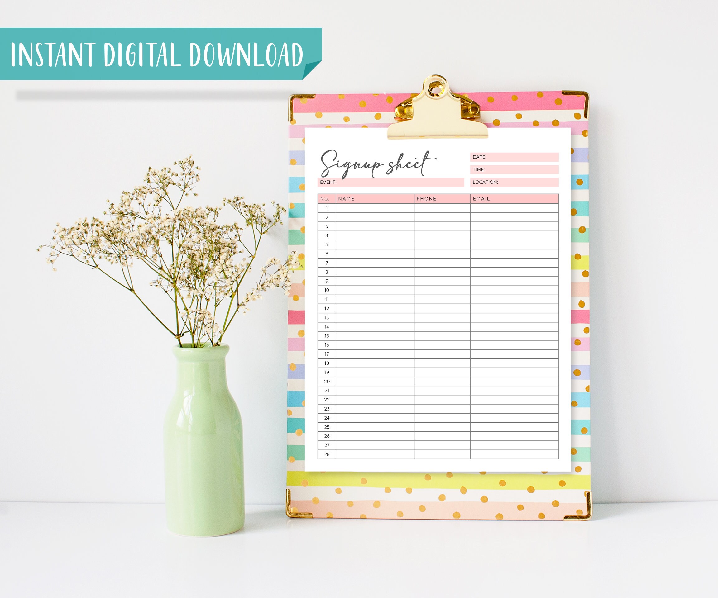 Sign up Form Bundle With Matching Welcome Sign for Events, Attendance ...