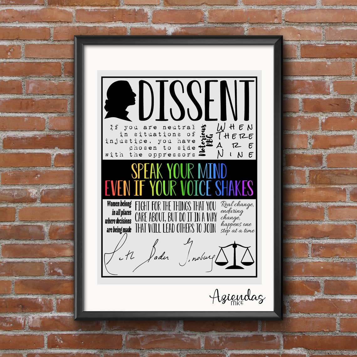 Ruth Bader Ginsburg | Digital Print | RBG Quote Poster | Printable ...
