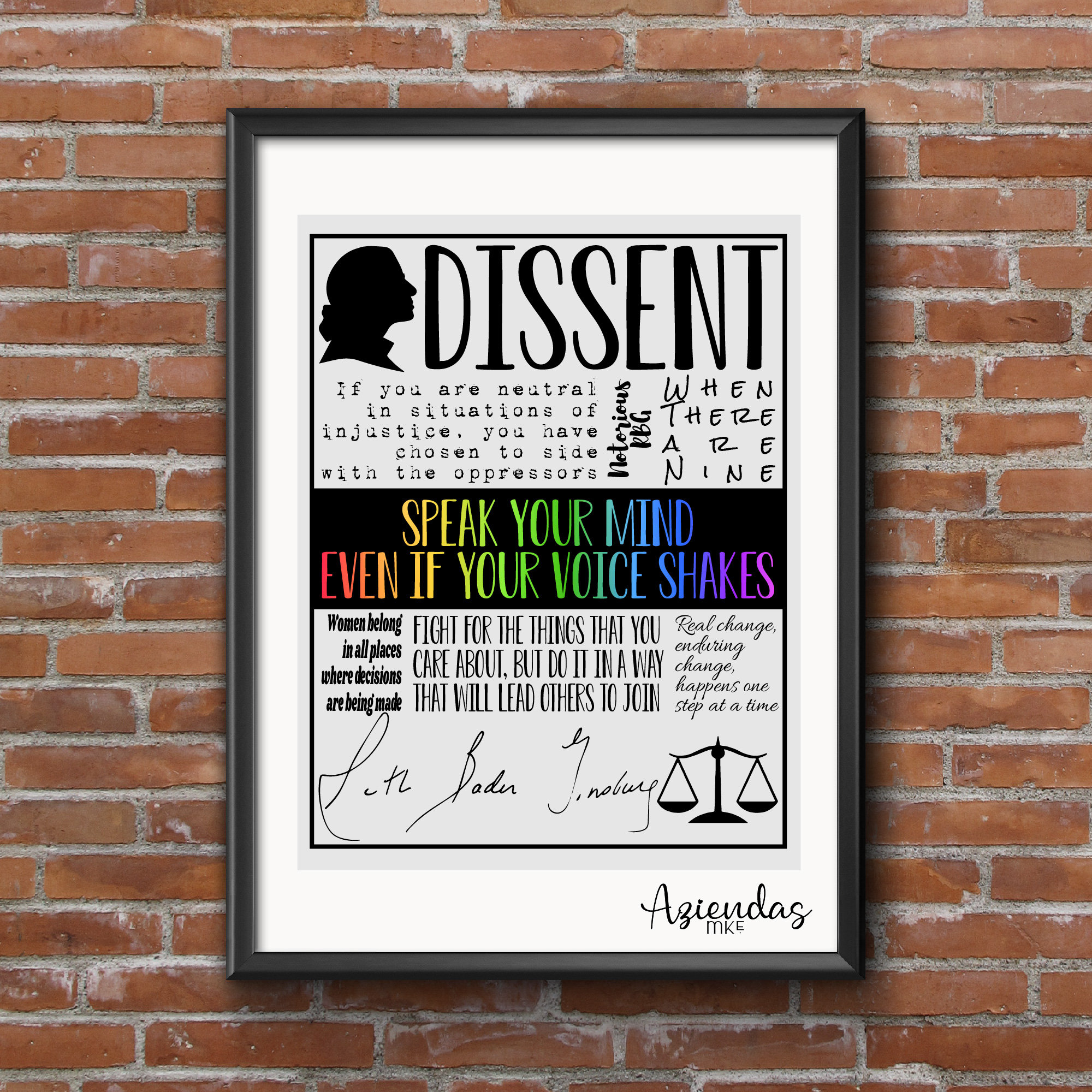 Ruth Bader Ginsburg | Digital Print | RBG Quote Poster | Printable ...