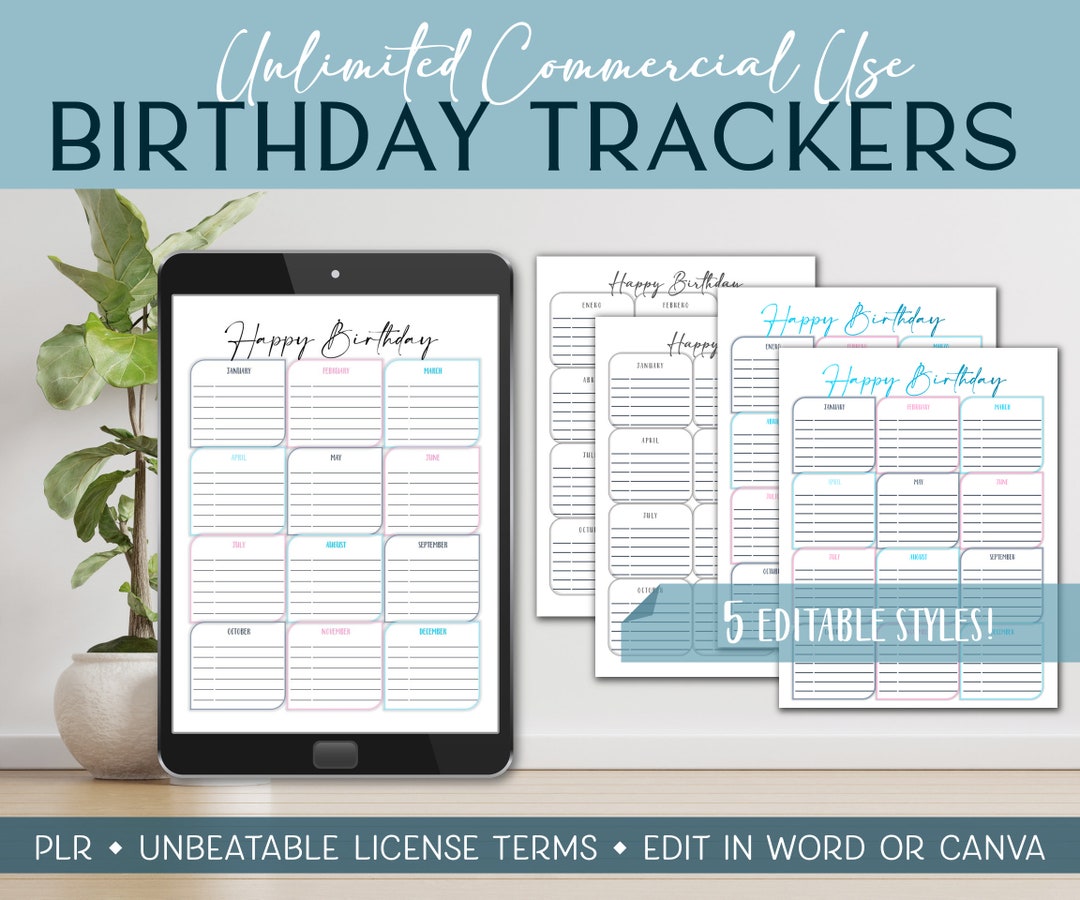 Birthday Tracker Bundle | Event Tracking | Important Dates | Planner ...