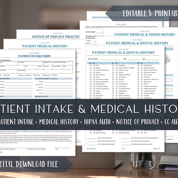 New Patient Information Template - Etsy
