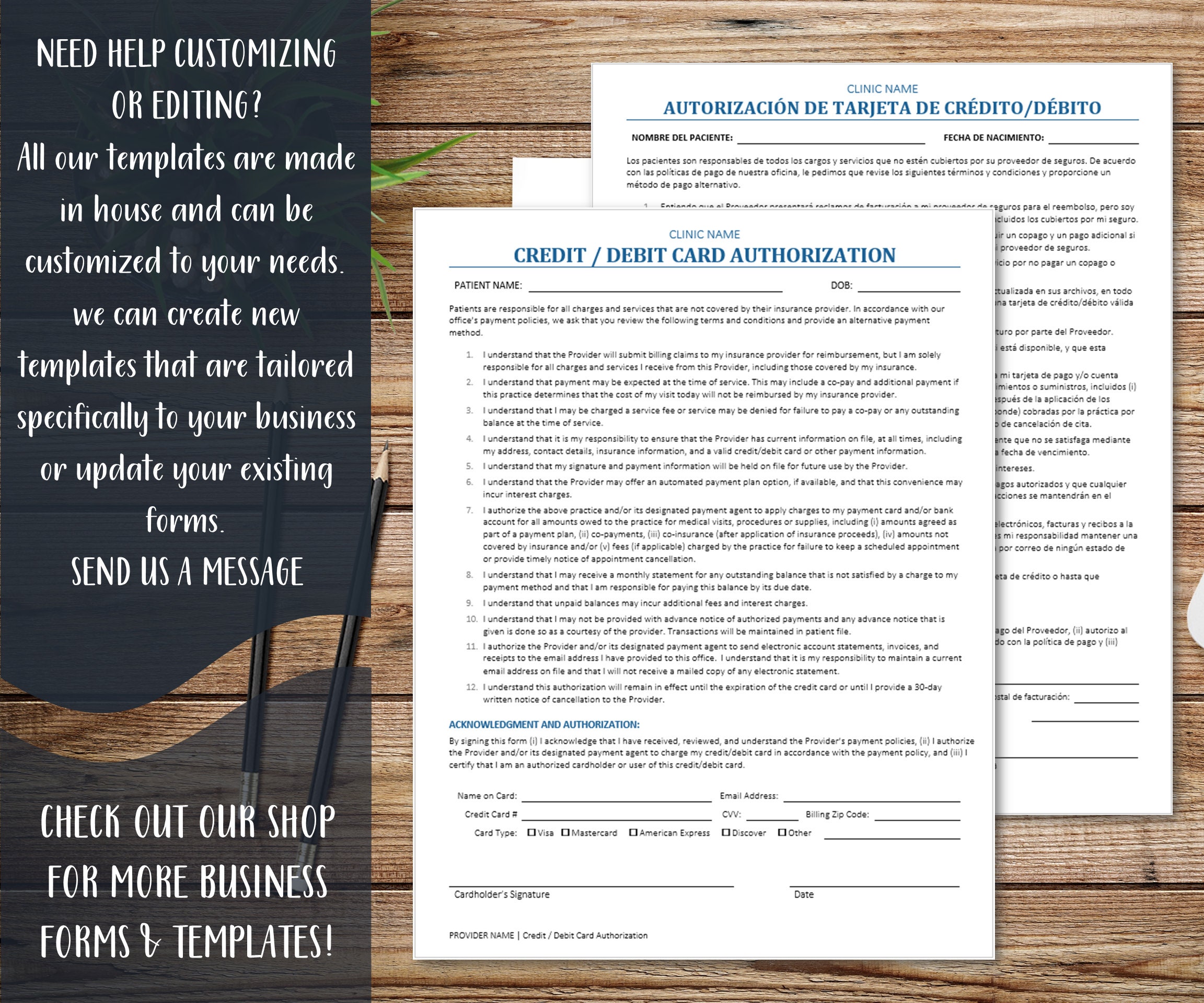 Dental Patient Intake Templates Bundle -english & Spanish | Medical ...