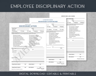 Editable and Printable Employee Disciplinary Action Bundle Forms ...