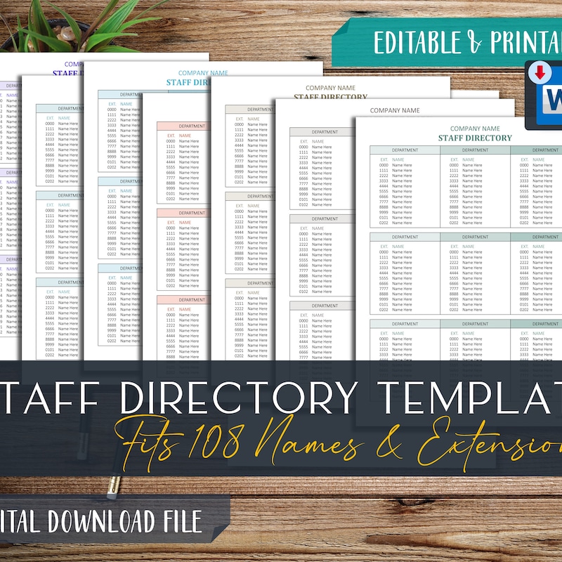 Company Directory Template - Etsy