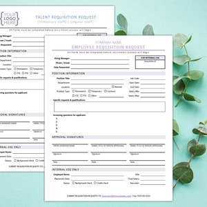 Employee Requisition Form Template: HR Hiring Process (8.5x11 Word, PDF ...