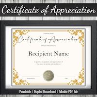 11x8.5 Appreciation Certificate Template, Blue Certificate of ...