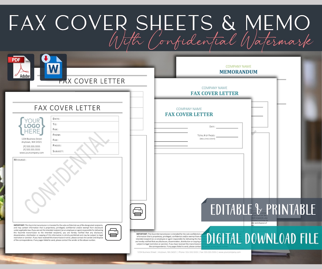 Fax Cover Sheet Templates | Confidential Fax Transmission | Facsimile ...