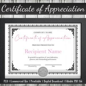 Certificate Template of Appreciation | Achievement | Volunteer | Thank ...