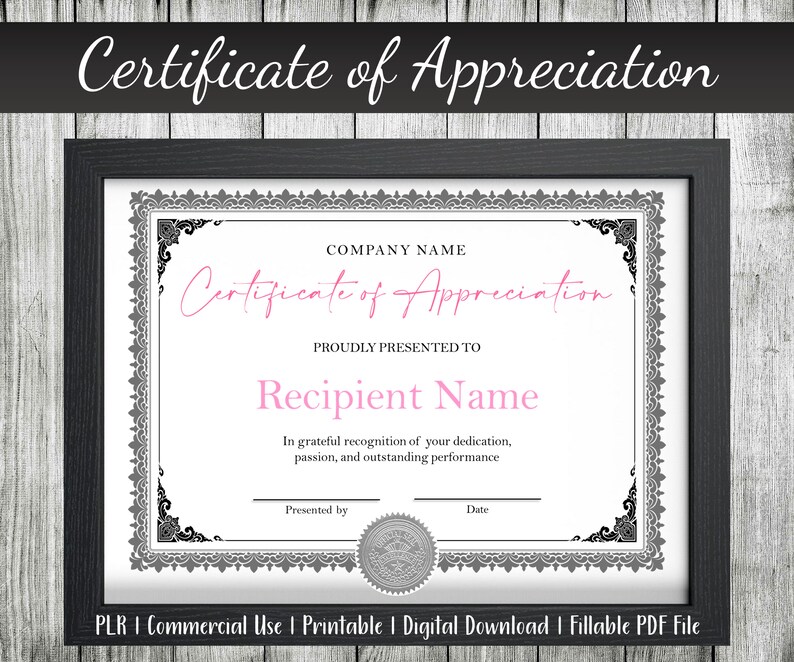 Certificate Template of Appreciation | Achievement | Volunteer | Thank ...