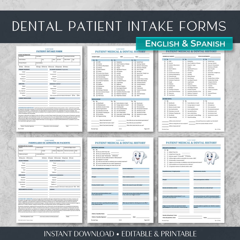 Insurance Intake Forms - Etsy
