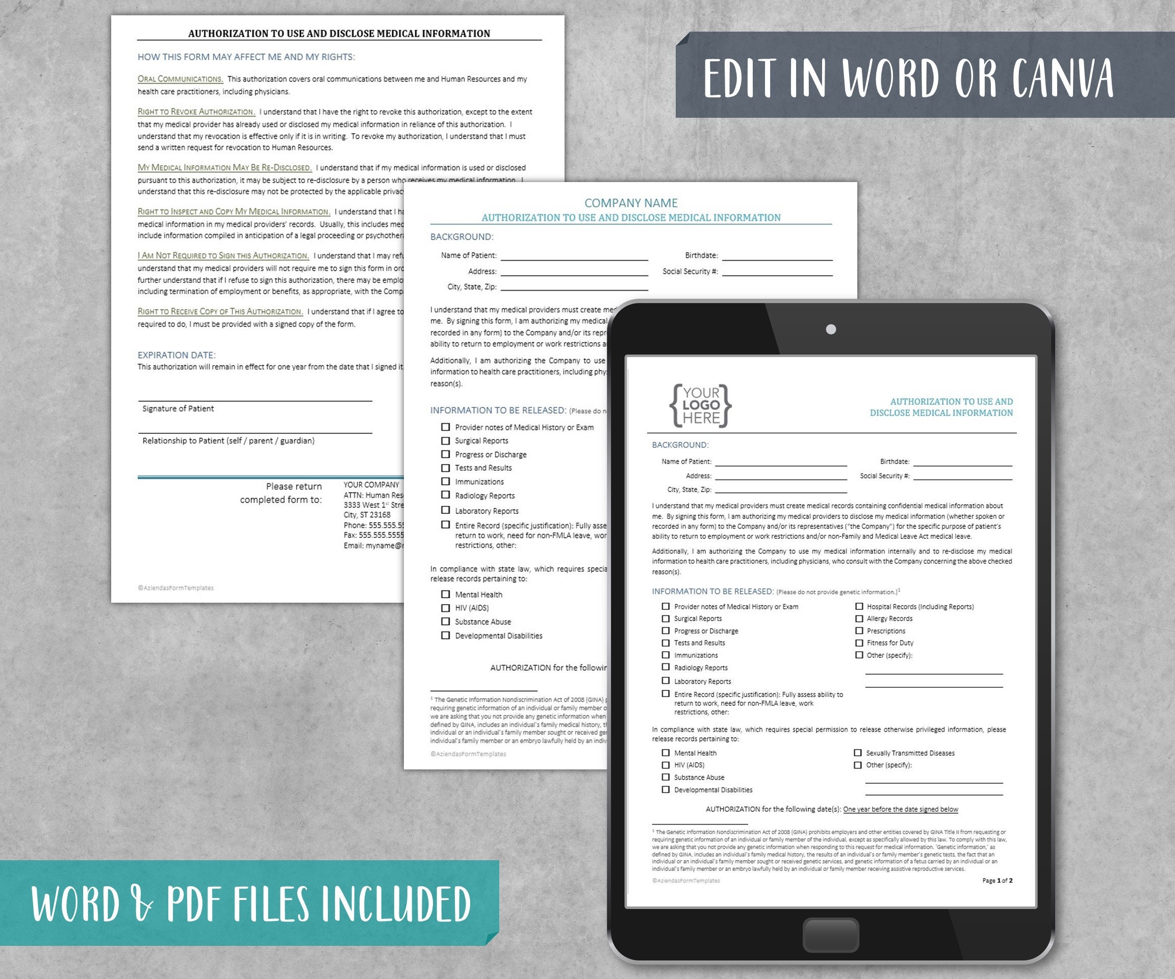 FMLA Form Templates Bundle: 9 HR Forms (word) (digital Download) - Etsy