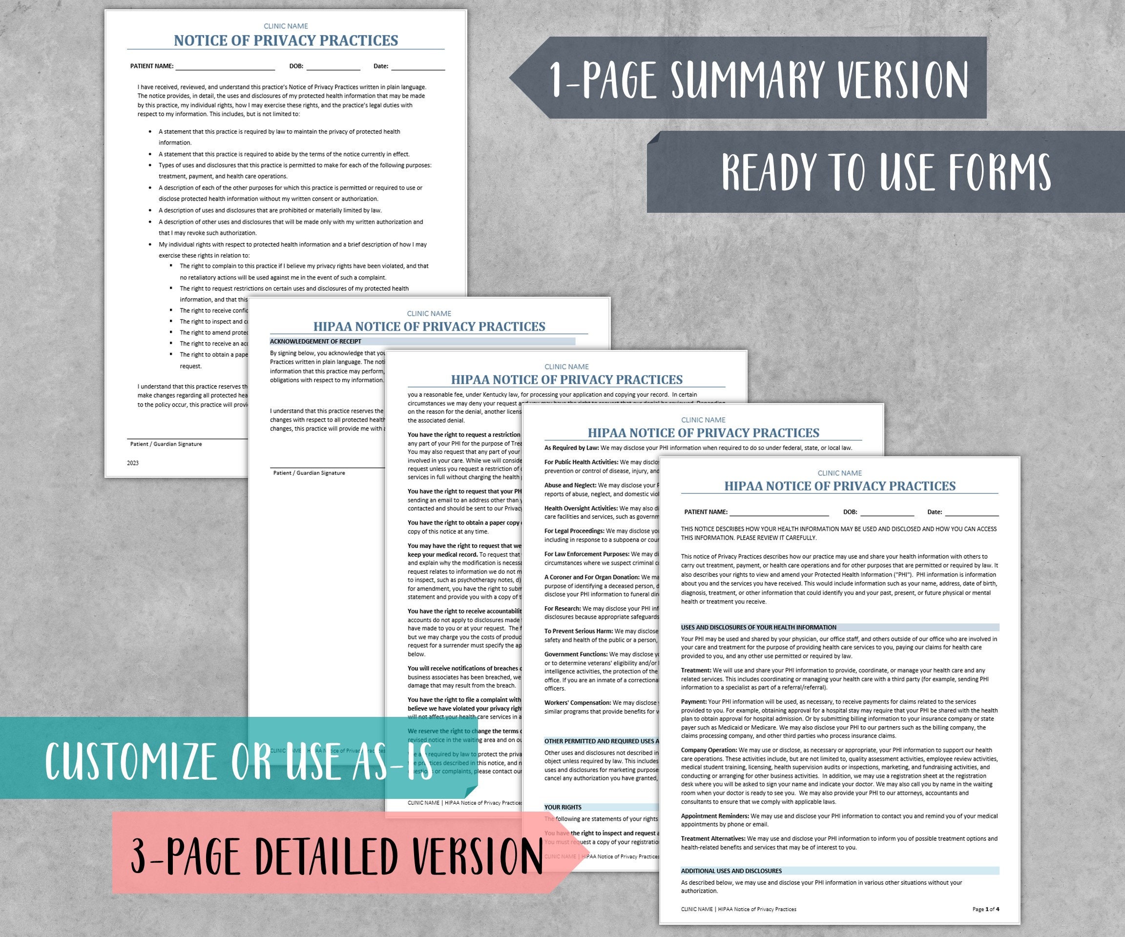 HIPAA Notice of Privacy Practices Template: English, Spanish (PDF, Word ...