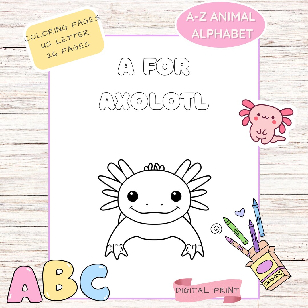 Animal Alphabet A–Z Coloring Pages | Printable Print | ABC Animal ...