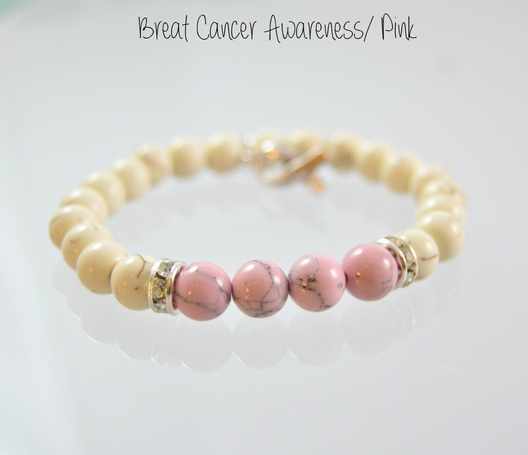 Pink Ribbon Breast Cancer Awareness Bracelet, Hope Charm - Etsy