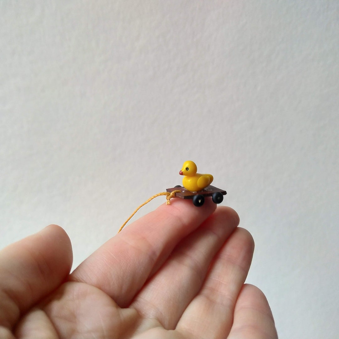 Miniature Duck Pull Toy Tiny Yellow Bird Pet BJD Pukifee Blythe Doll 1: ...