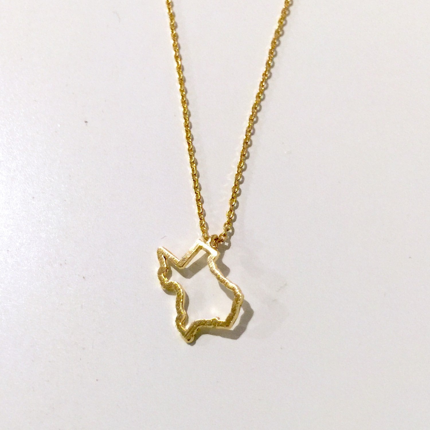 State of Texas Outline Necklace on Dainty Gold Silver or Rose Gold ...