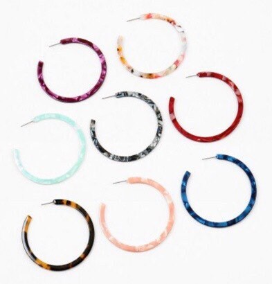 Large Acrylic Hoops // Tortoise Shell Hoops // Resin Hoops // - Etsy