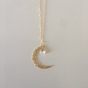 Filigree Moon Necklace // Crescent Moon Necklace // I Love You to the ...