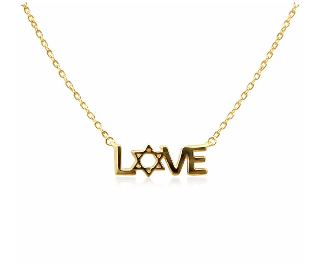 Star of David Jewish Star Love Necklace - Etsy