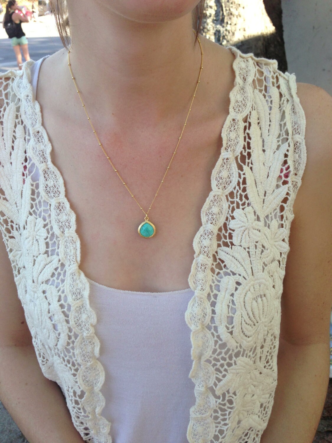 Stone Drop Necklace great for bridesmaids | Etsy