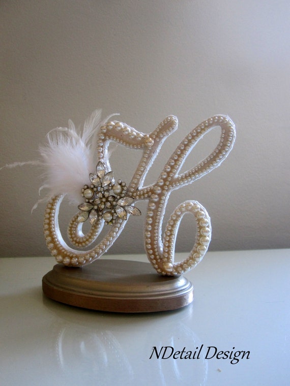 Jewelry Monogram Cake Topper