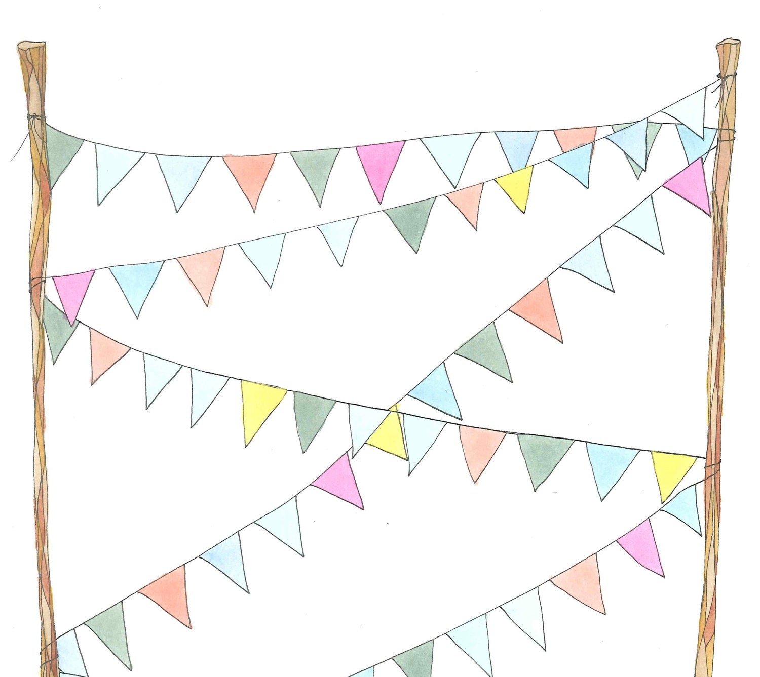 Finish Line - Original Ink and Watercolor Drawing, Painting ...