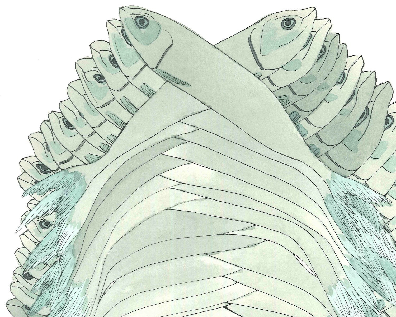 Bounty Original Ink and Watercolor Drawing Painting - Etsy