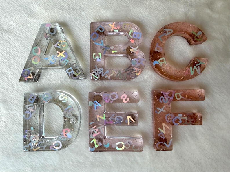 Single Extra Resin Alphabet Letters Numbers Set Fridge Magnets Learning ...