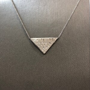 14K White Gold Triangle Pendant Necklace With Diamonds, Triangle ...