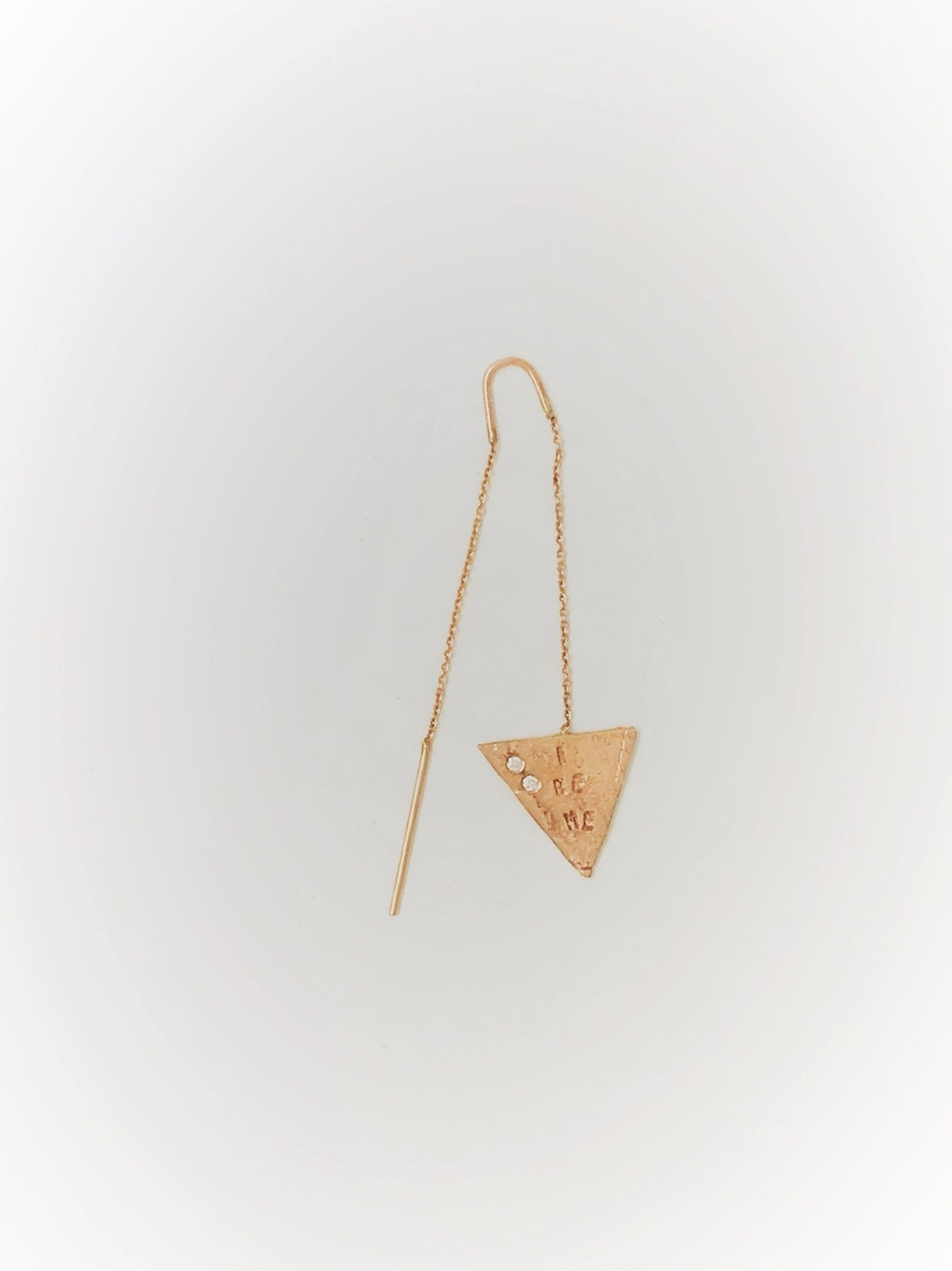 Gold Chain Threader Earring 14 Karat Rose Gold Triangle - Etsy