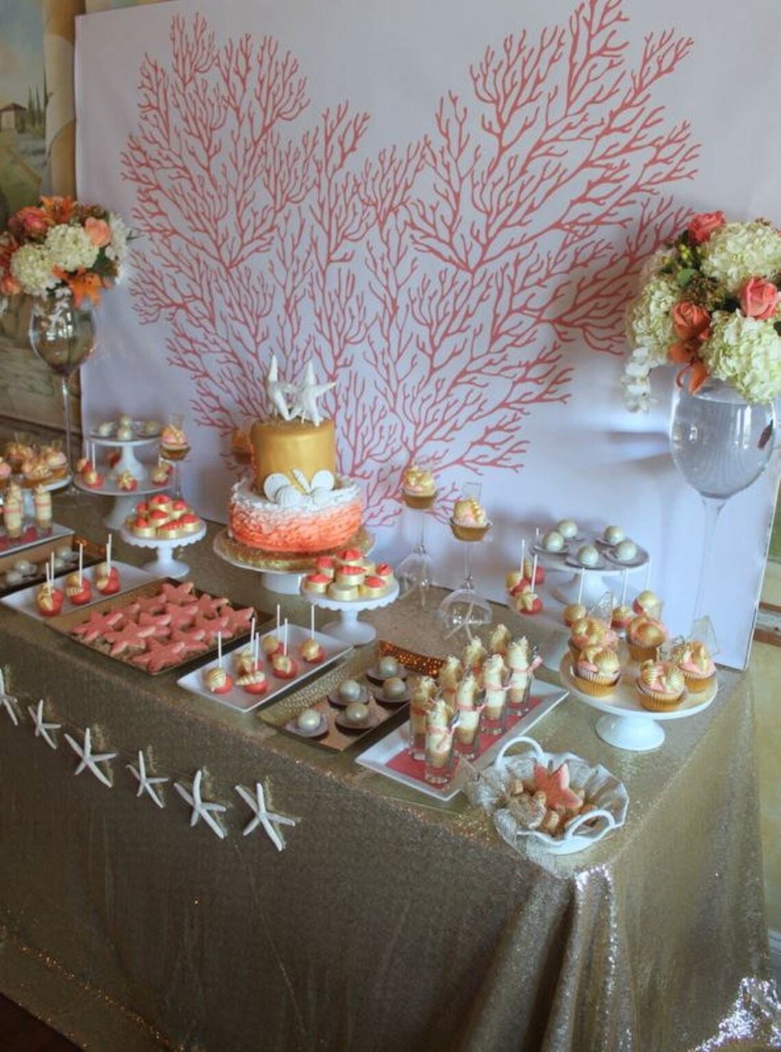 Printable Coral Heart Backdrop, Instant Download, 6ft X 4ft, Coral Reef ...