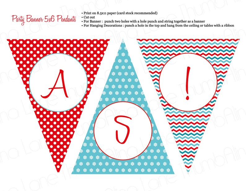 Printable Holiday Party Banner and Hanging Decorations, MERRY CHRISTMAS ...