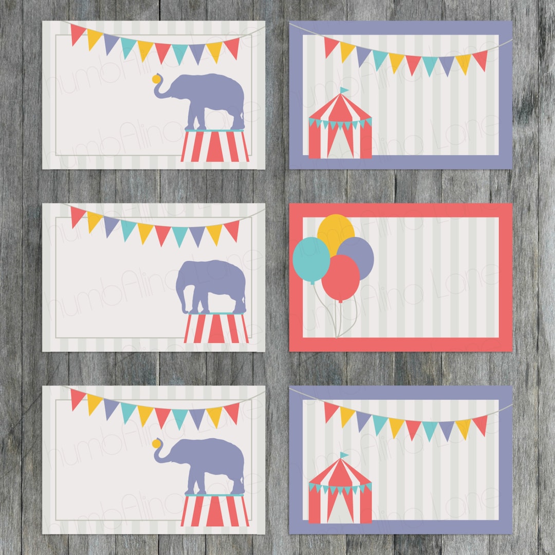 Carnival Circus Printable Buffet Cards / Name Tags, Instant Download ...