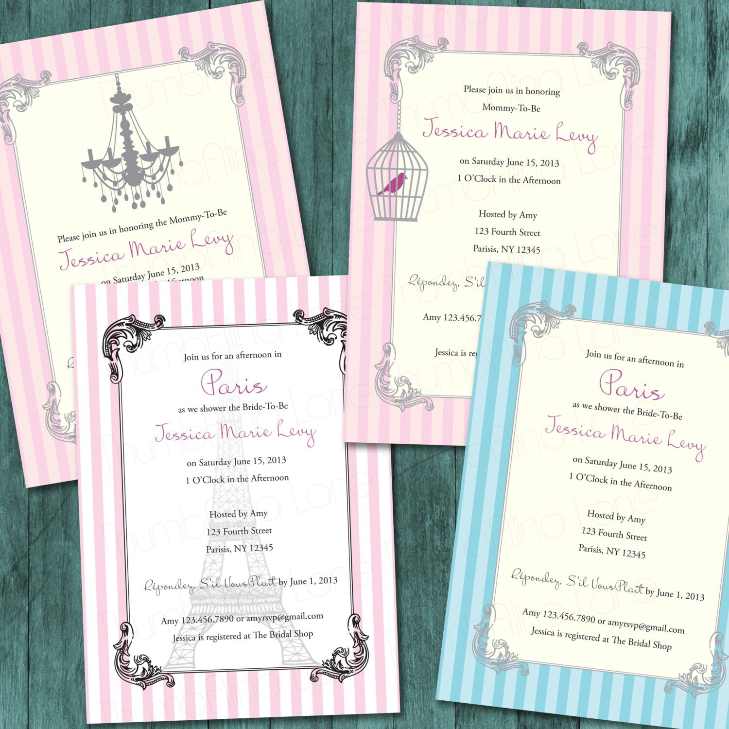 Vintage Parisian Printable Invitations - Paris, French, Printable, DIY ...