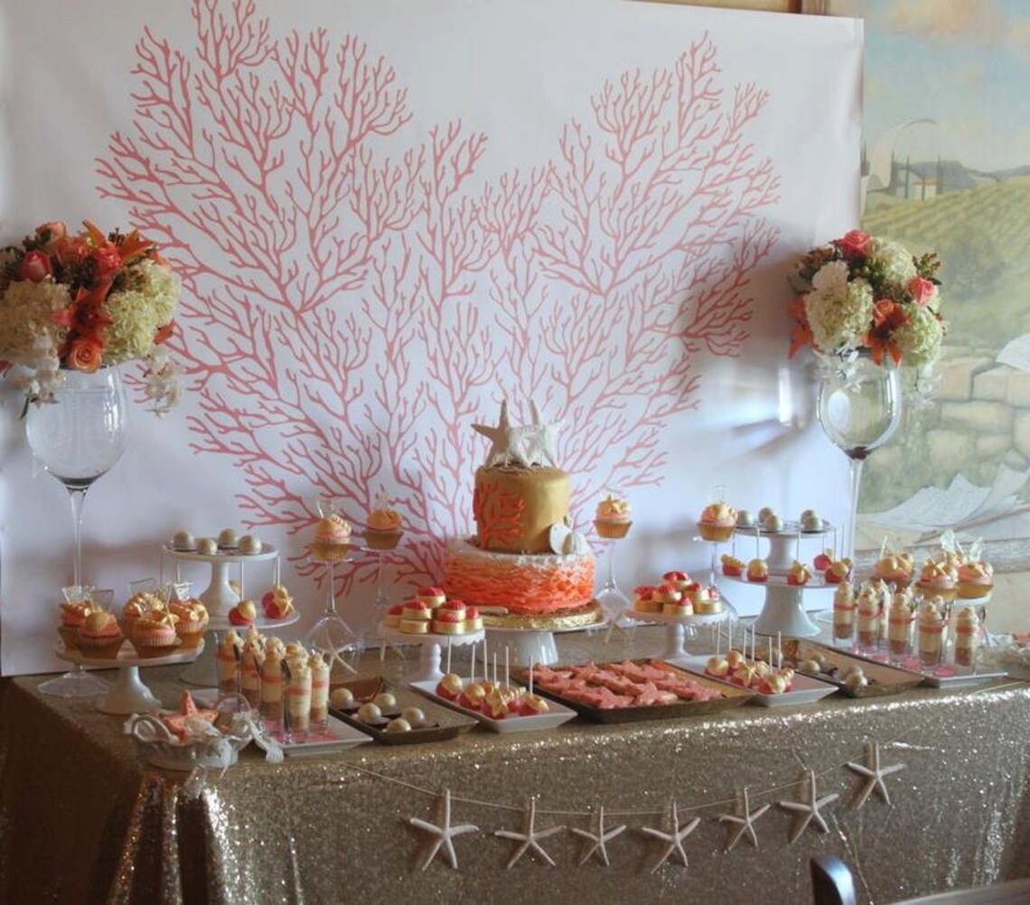 Printable Coral Heart Backdrop, Instant Download, 6ft X 4ft, Coral Reef ...